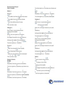 Resurrection Power Free Chords Lyrics by Chris Tomlin